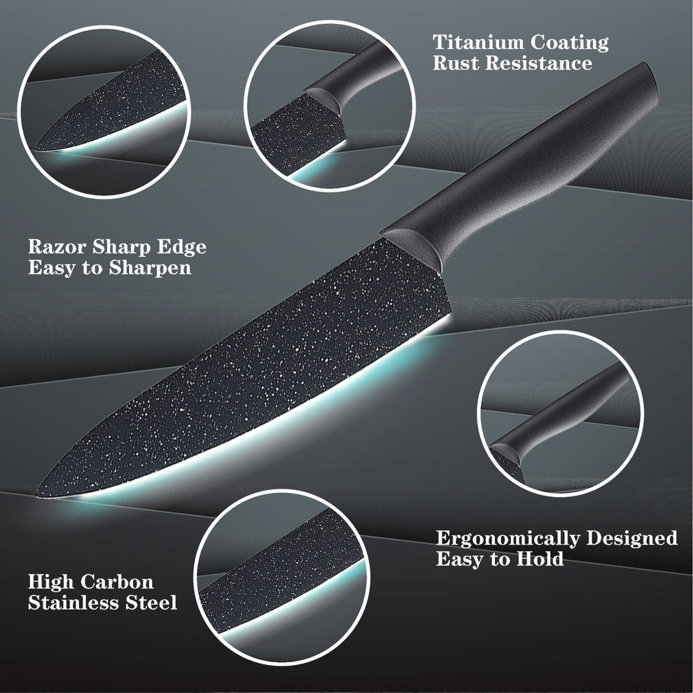 MC704 Knife Set, McCook 12-Piece Granite Kitchen Knife Set, High Carbo